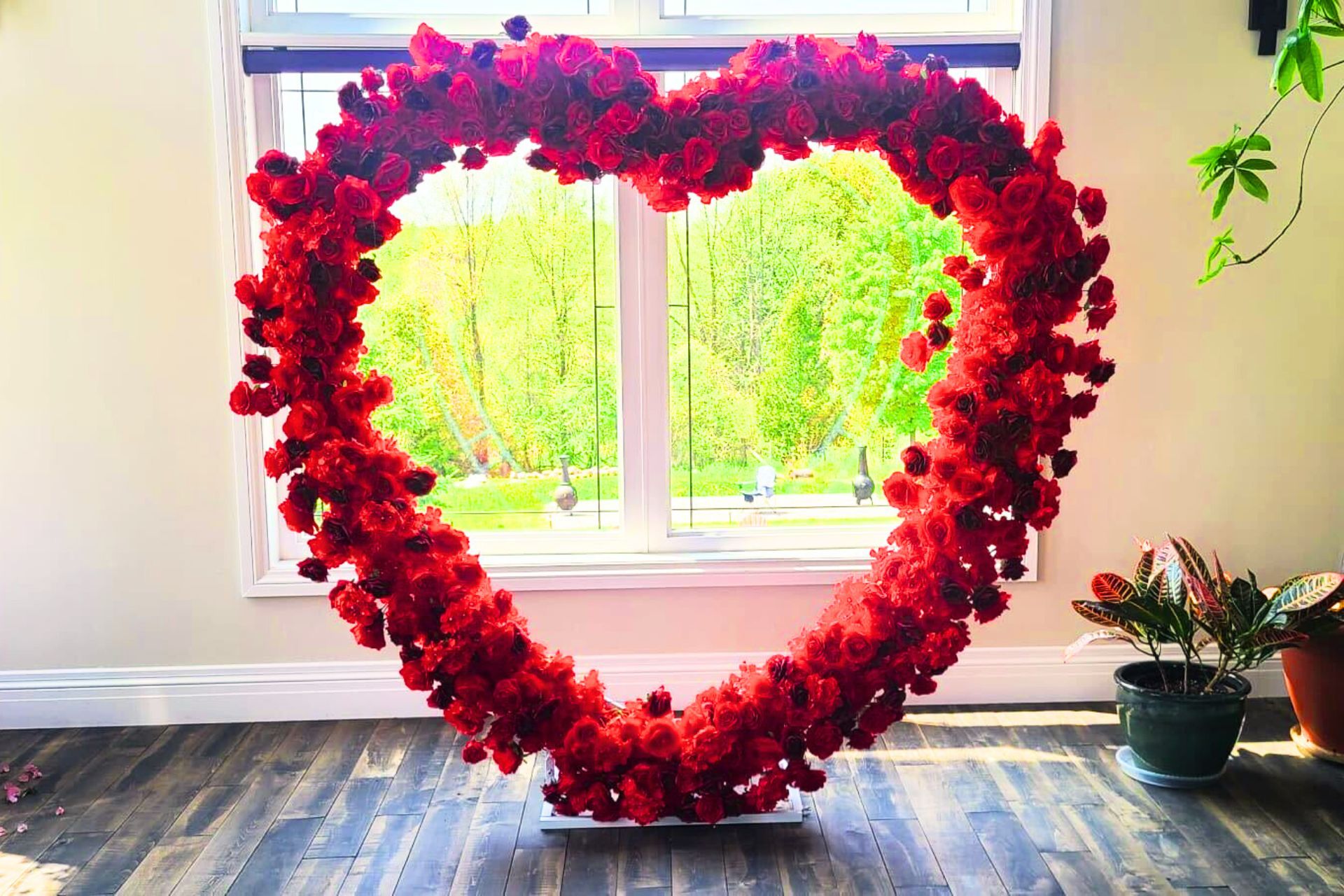 Heart Full of Roses Backdrop Rental | Balloon Decor Services USA